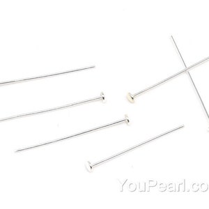 925 Sterling Silver Head Pin, Long Flat Head Pins, Silver Headpins ...