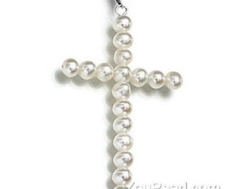 Pearl Cross Necklace - Etsy
