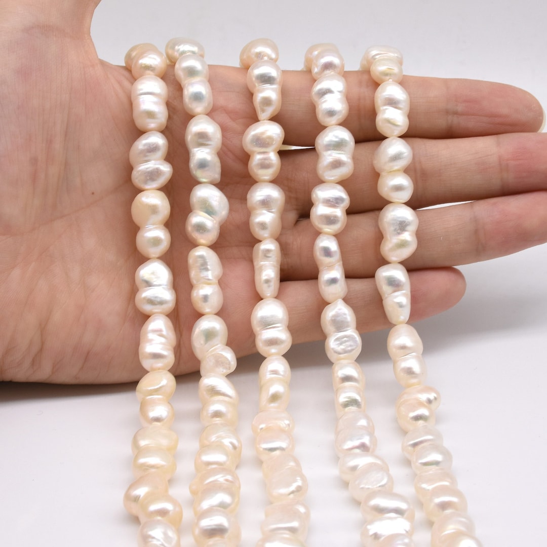 Twin Pearls, 12-15mm Long Large Twin Baroque Pearl, Lustrous Figure 8 ...