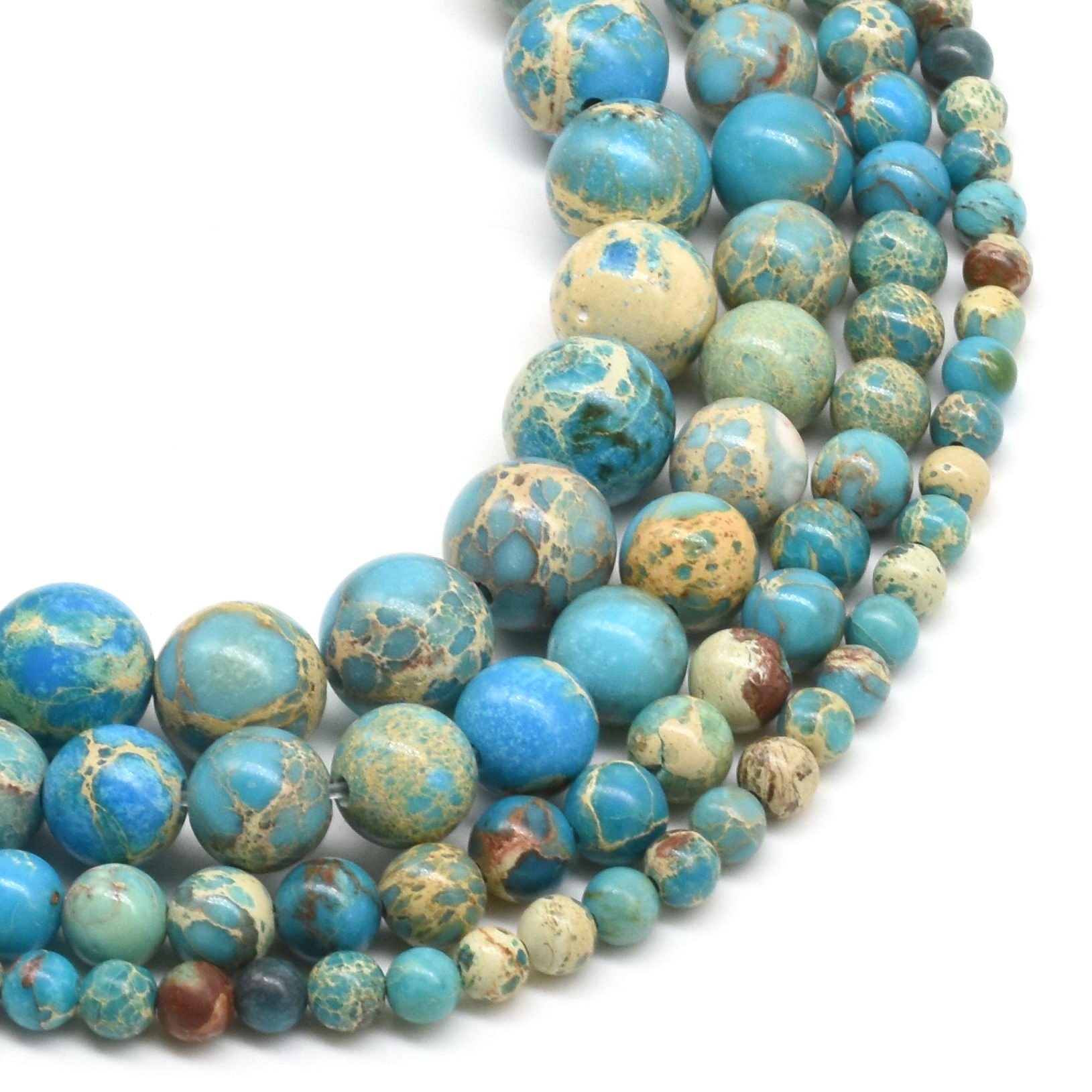 Blue Imperial Jasper Beads 4mm 6mm 8mm 10mm Blue Turquoise - Etsy