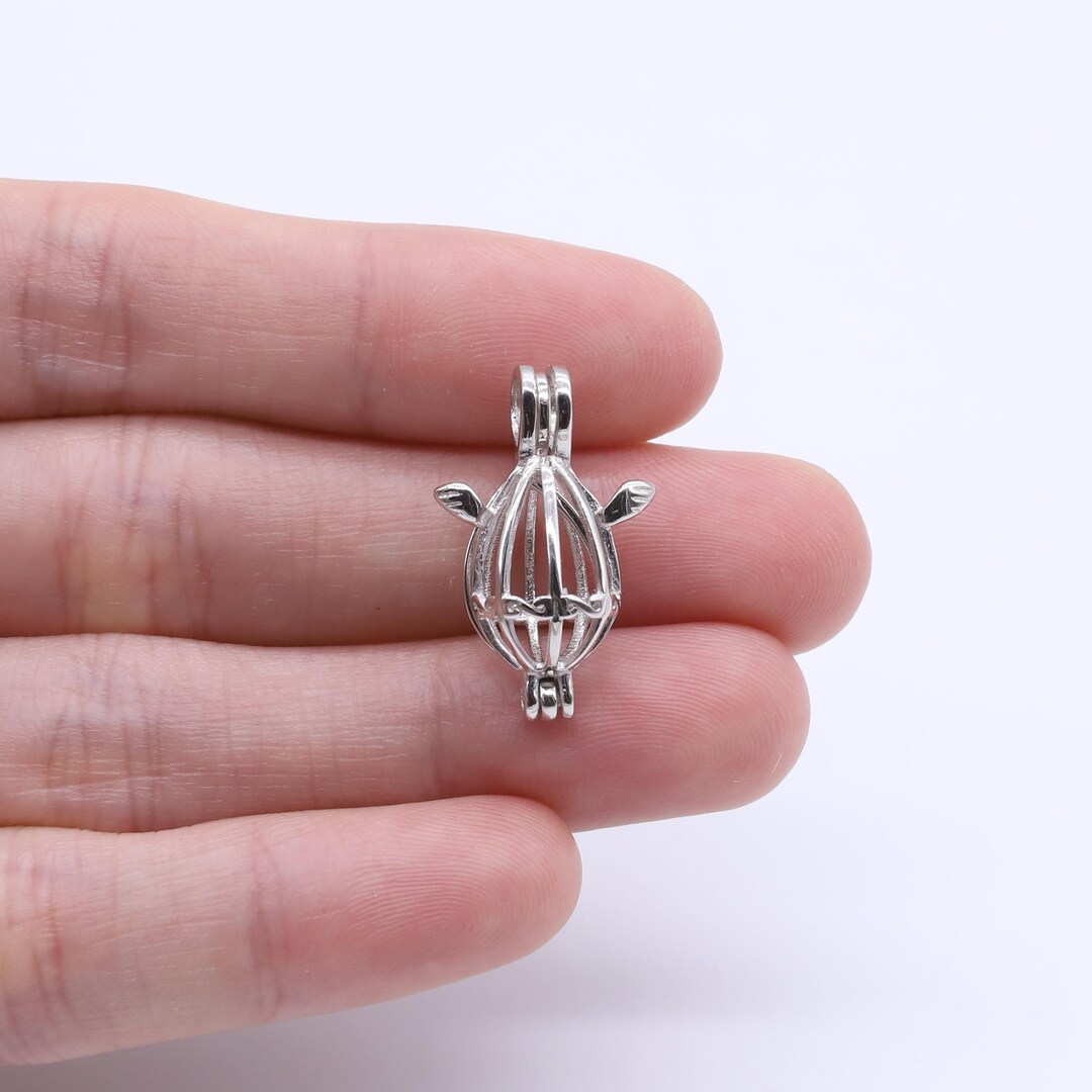 Freshwater Pearl Cage Pendant, Wish Pearl, White Pearl Pendant, 925 ...