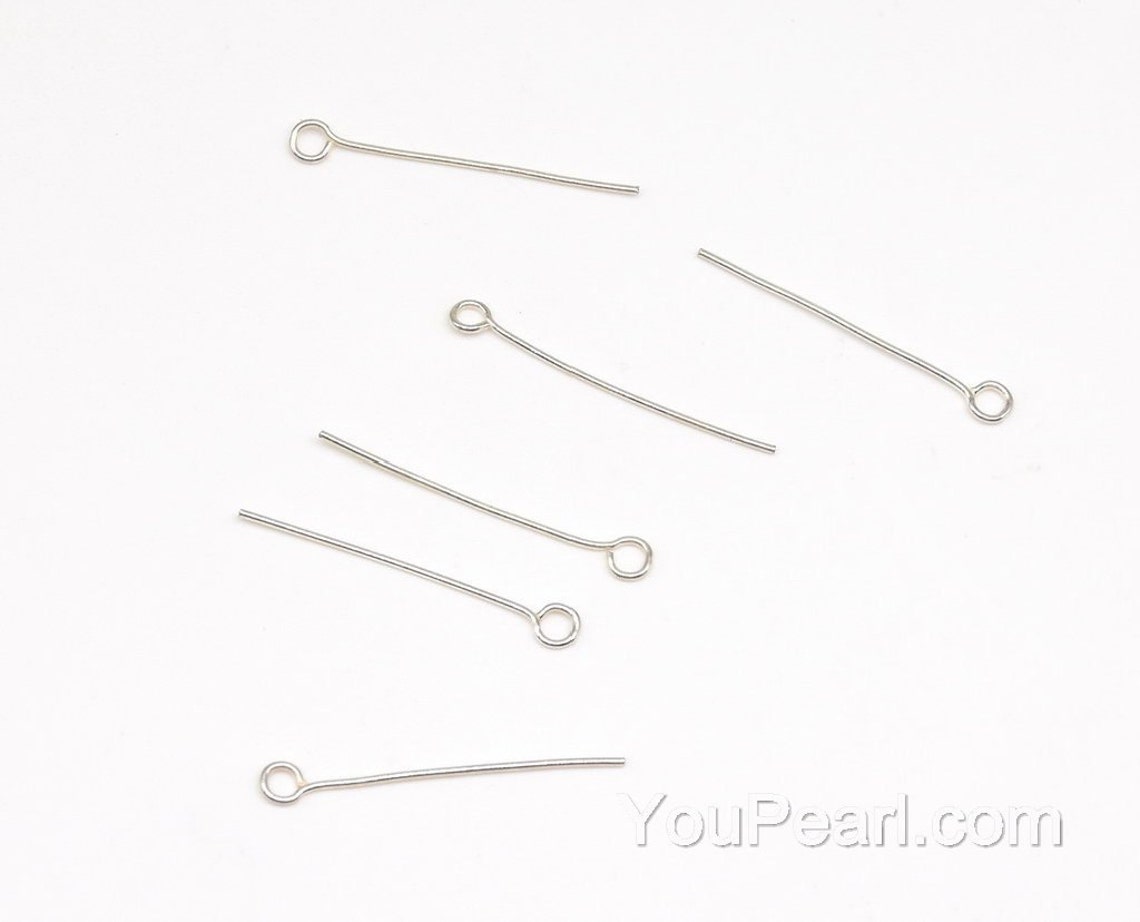 Sterling 925 Silver Eye Pins Long Eyepins Silver Pin Heads - Etsy