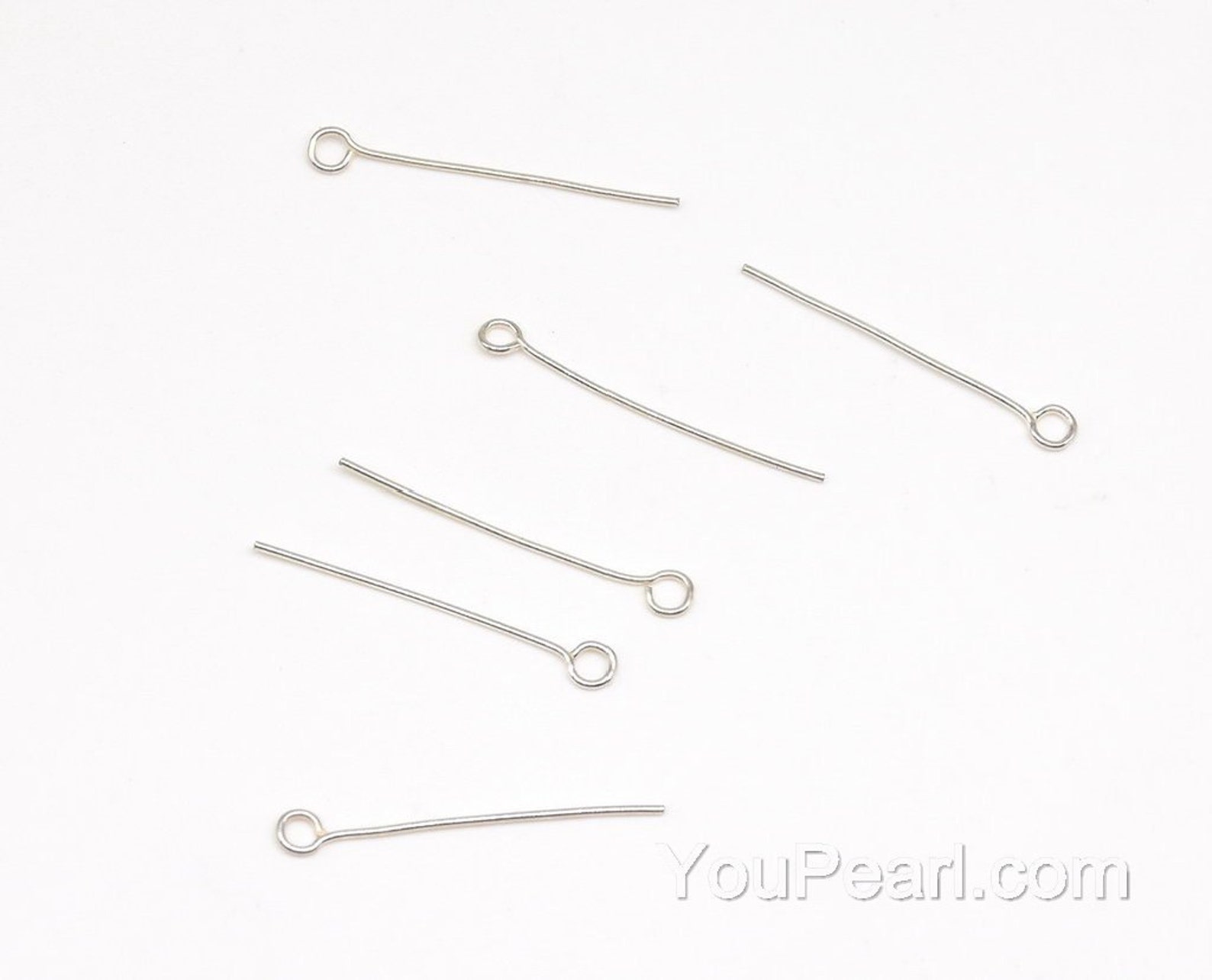 Sterling 925 Silver Eye Pins Long Eyepins Silver Pin Heads - Etsy