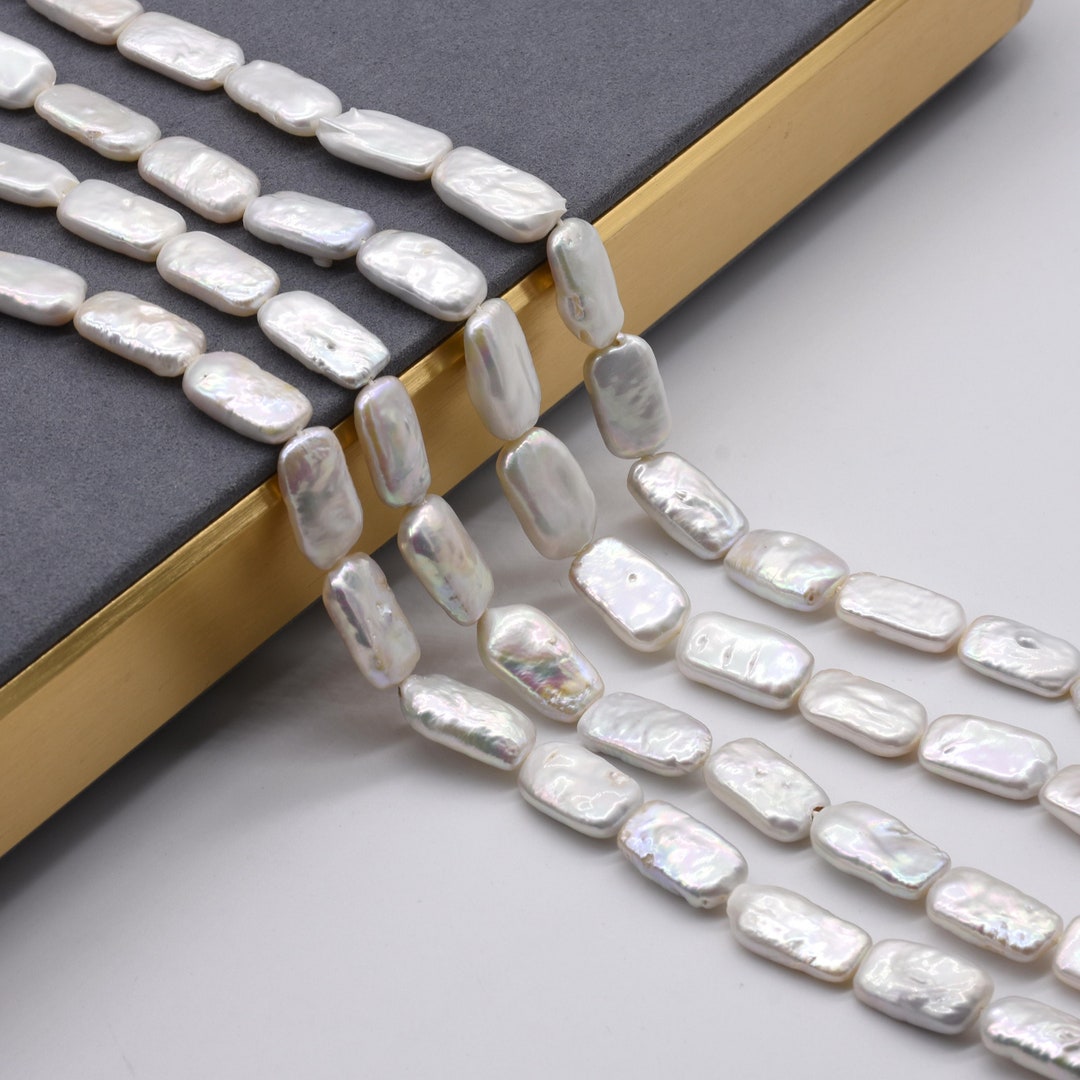 12x18mm Rectangle Pearls, Fresh Water Quality Pearl Beads, Flat ...