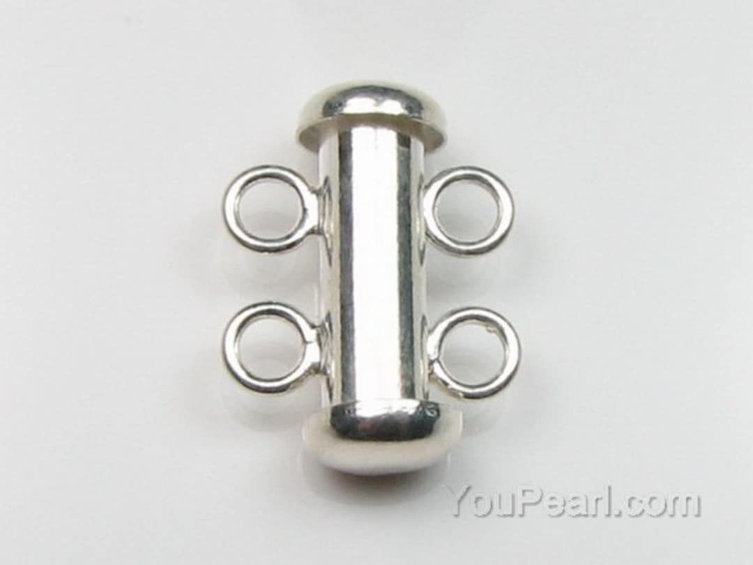 Double Strand Bar Clasp, 925 Sterling Silver Tube Clasp, Bracelet ...