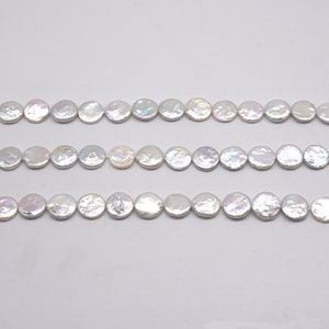 15-17mm Large Coin Pearls, White Center Drilled Real Pearl, Natural ...