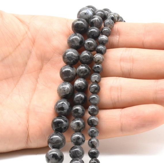 Black labradorite beads 6mm 8mm 10mm round dark gray gemstone beads natural black moonstone beads flash labradorite stone beads LBD21X0