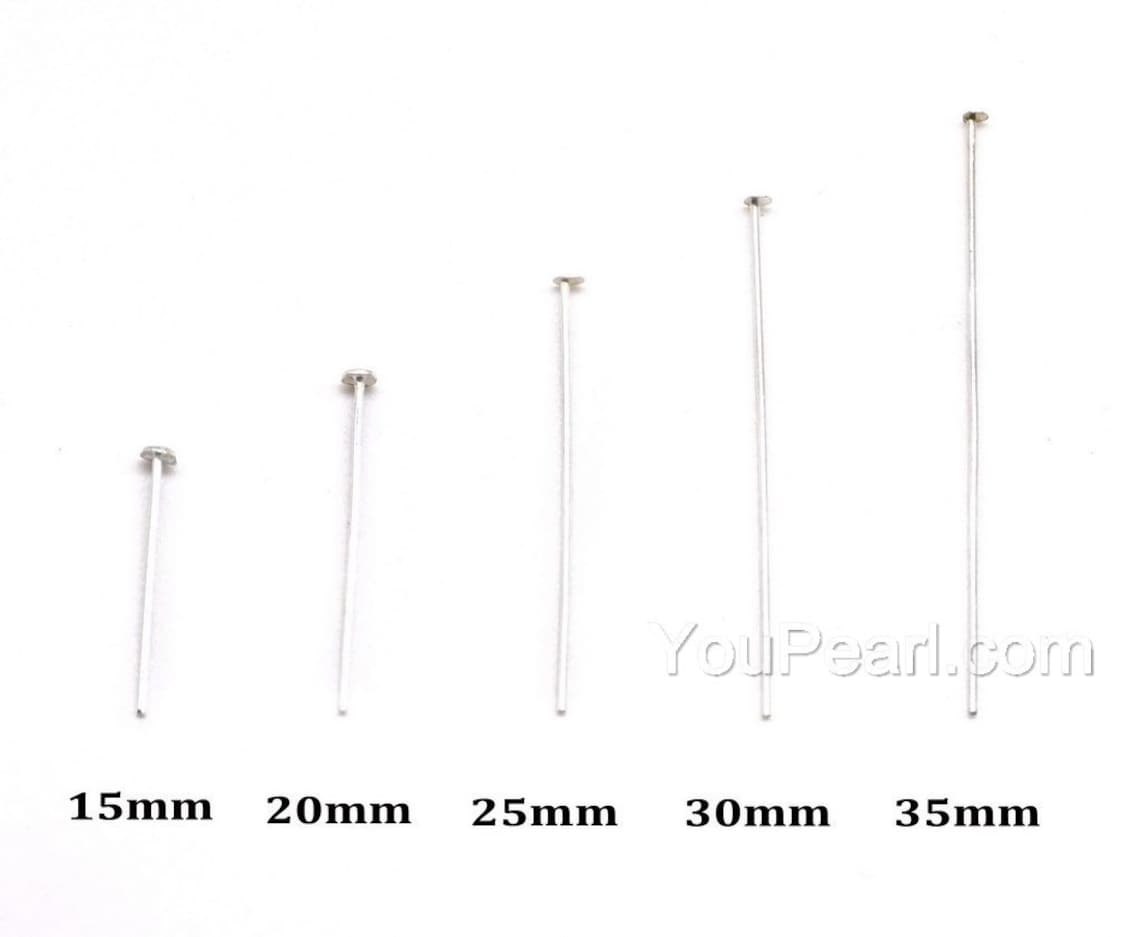 925 Sterling Silver Head Pin Long Flat Head Pins Silver - Etsy