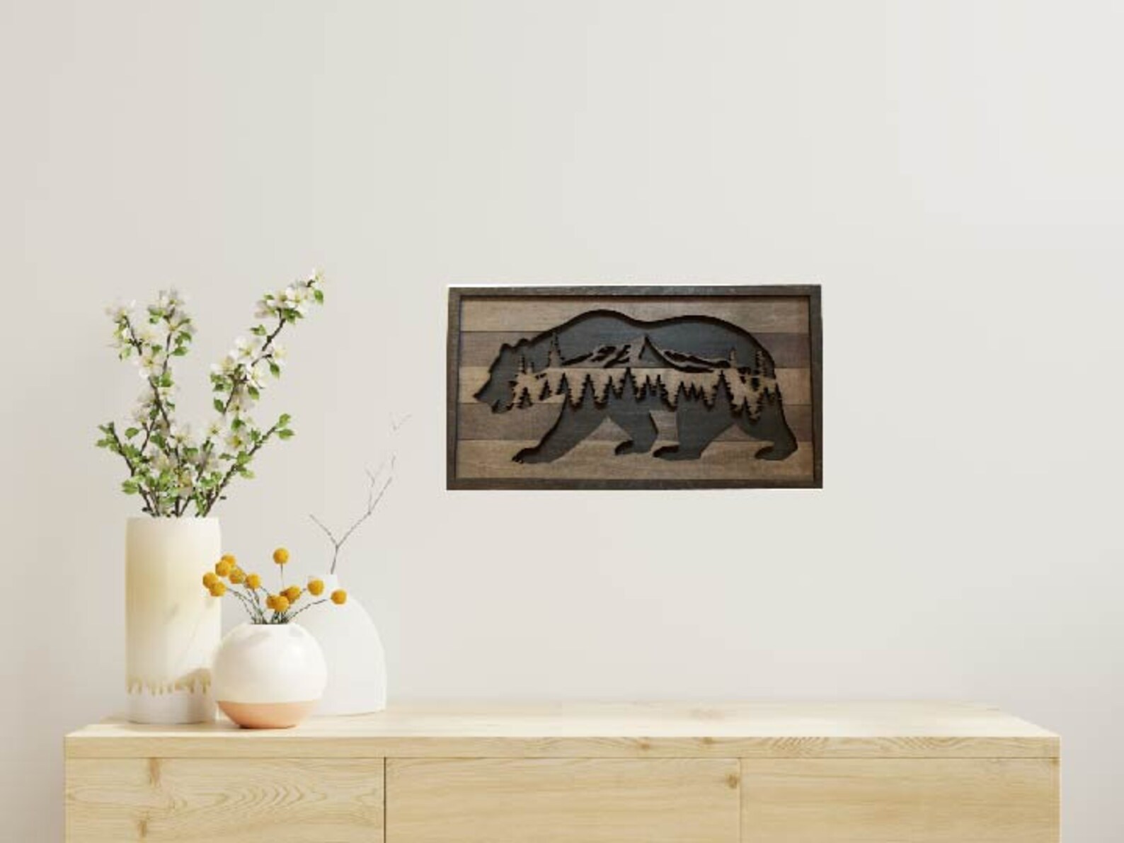Rustic Bear, Rustic Home Decor, Wooden Animal Plaque - Etsy