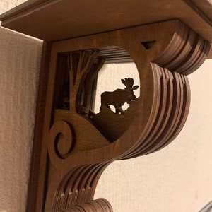 Rustic Wildlife Corbel Shelf, Bracket, 3d Wildlife Scene Shelf, Deer ...