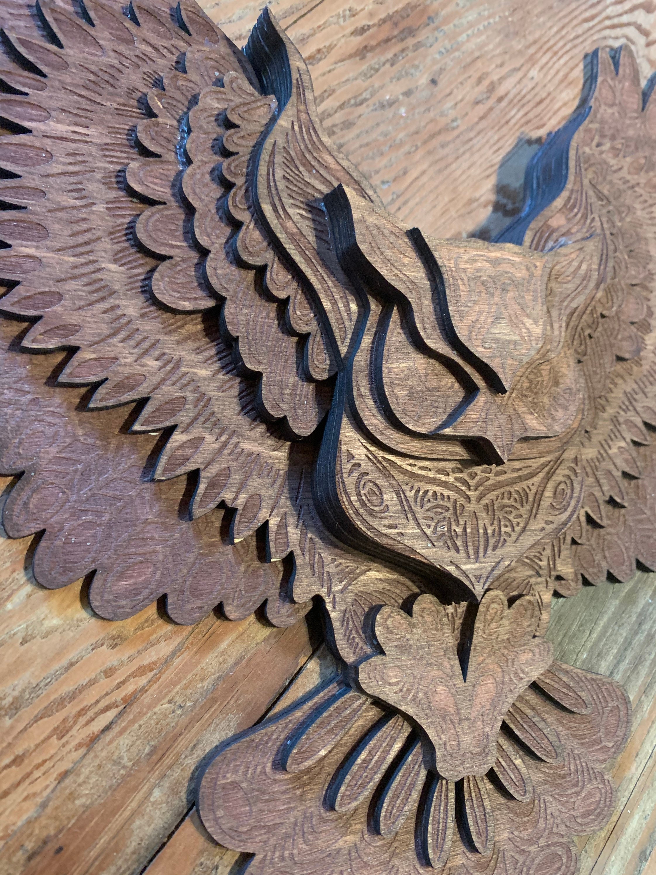 Rustic Multi Layered Owl, Laser Cut and Engraved Owl, Multi Dimensional ...