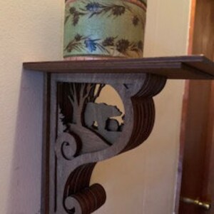 Rustic Wildlife Animal Corbel Shelf, 3d Wildlife Scene Shelf, Deer, Elk ...
