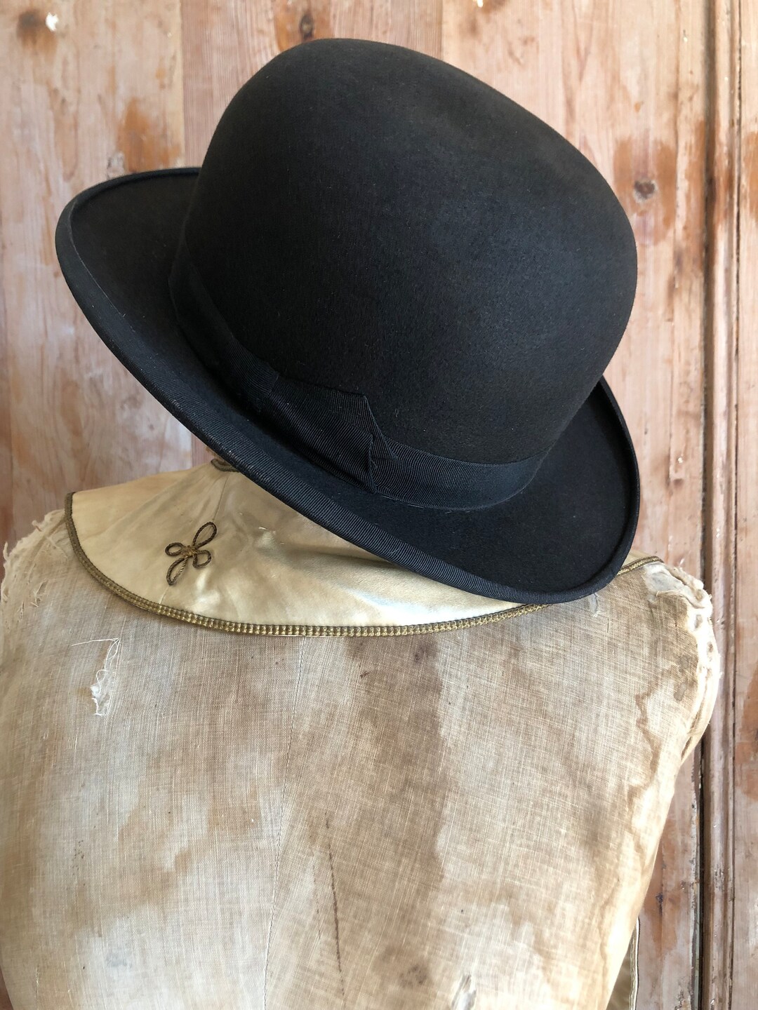 Antique French Grand Prix PARIS 1900 Black Felt Bowler Derby Hat Sz 57 ...
