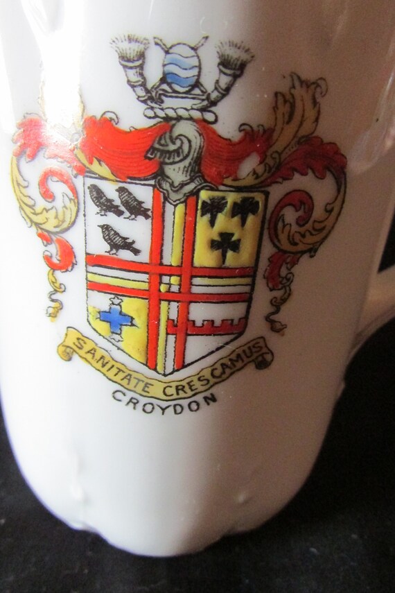 Vintage English Crested China Porcelain Souvenir Ware CROYDON - Etsy