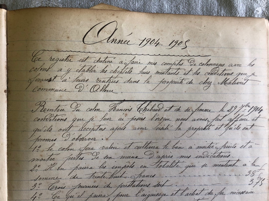 Antique French Daily General Store Accounts Ledger Book - Etsy