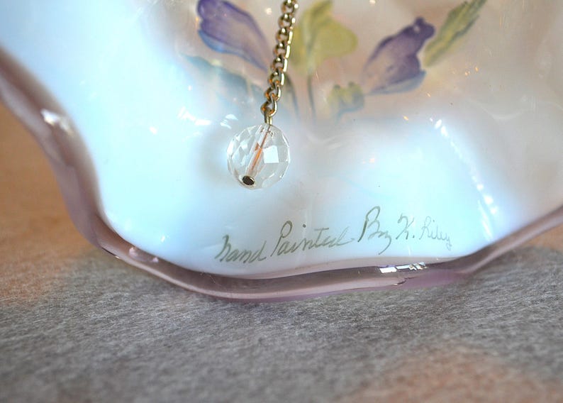 Fenton Art Glass Hand Painted & Signed Lavender Bell - Etsy