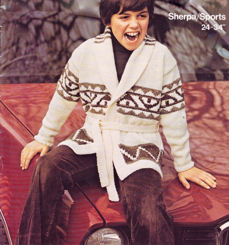 Starsky + Hutch Fair Isle Cardigan, With Shawl Collar. Children's ...