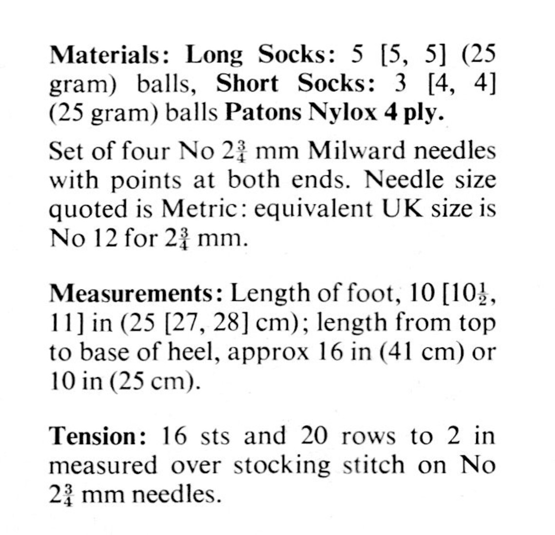 Men's Socks to Knit. Plain Long or Short Socks, Three Sizes, in 4 Ply ...