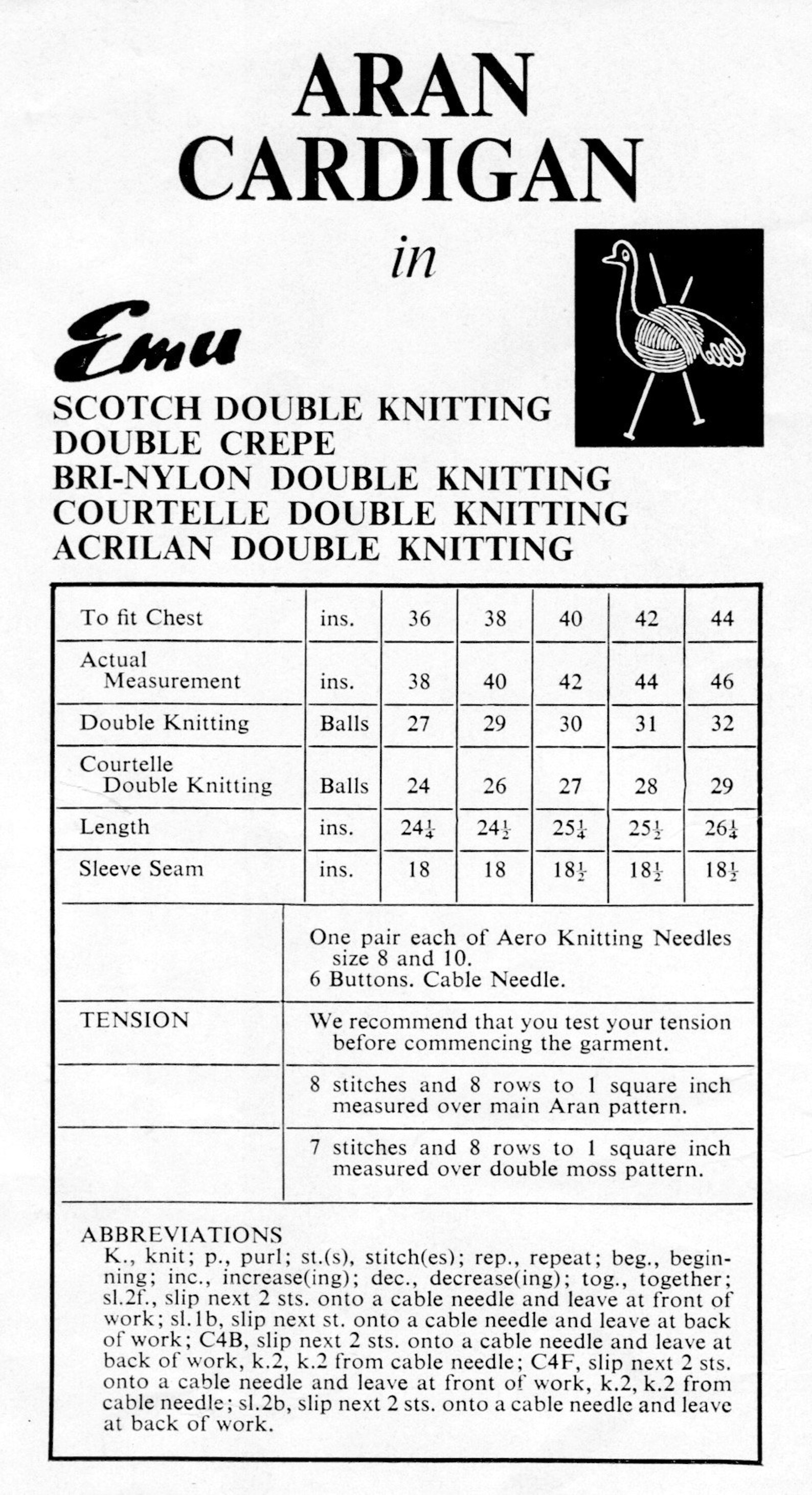 V-neck Aran Cabled Cardigan for Men. Classic Vintage Knitting Pattern ...