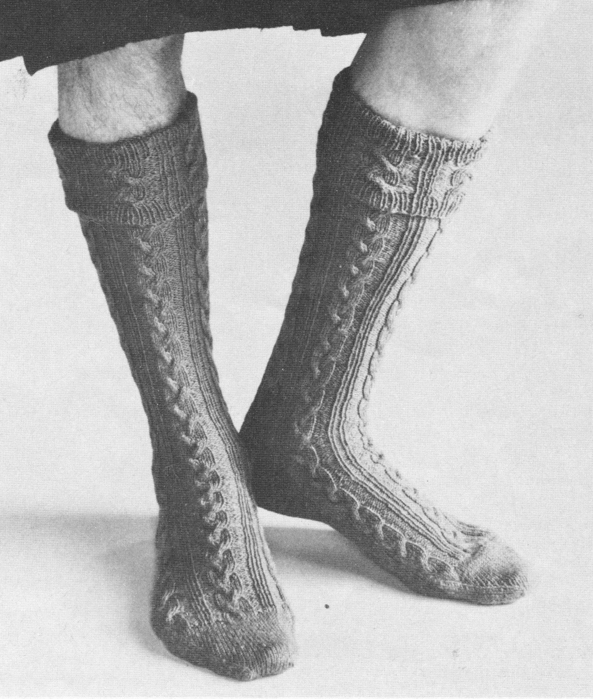 Cable + Rib Socks for Men. Long Socks With Turnover Tops, in 3 Ply, on ...