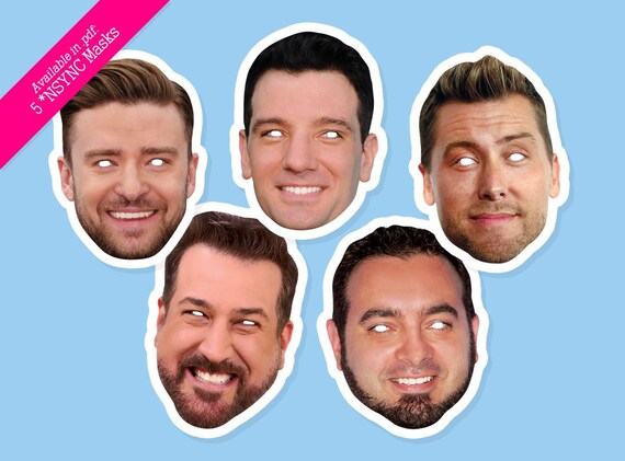 NSYNC Photo Booth Props Set With 5 NSYNC Masks in Pdf - Etsy