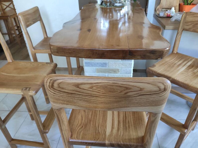 Unique Wood Bar Stools Handmade Counter Stools Farmhouse | Etsy