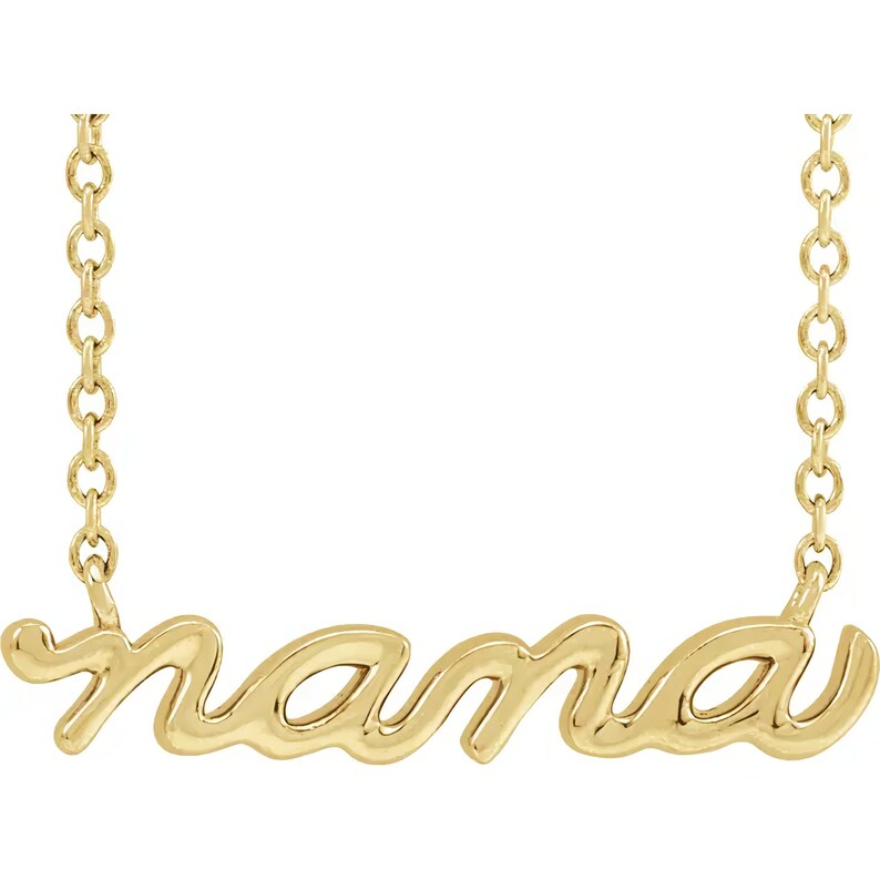 14K Solid Gold Nana Script Letter Necklace or in Sterling - Etsy