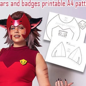 A4 DIY Printable Catra Headpiece, Ears and Badges for Your Cosplay - Etsy