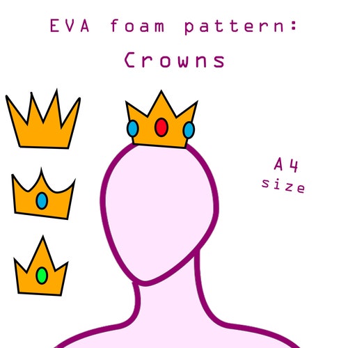 A4 DIY Printable Crown Templates to Make Foam Crowns - Etsy