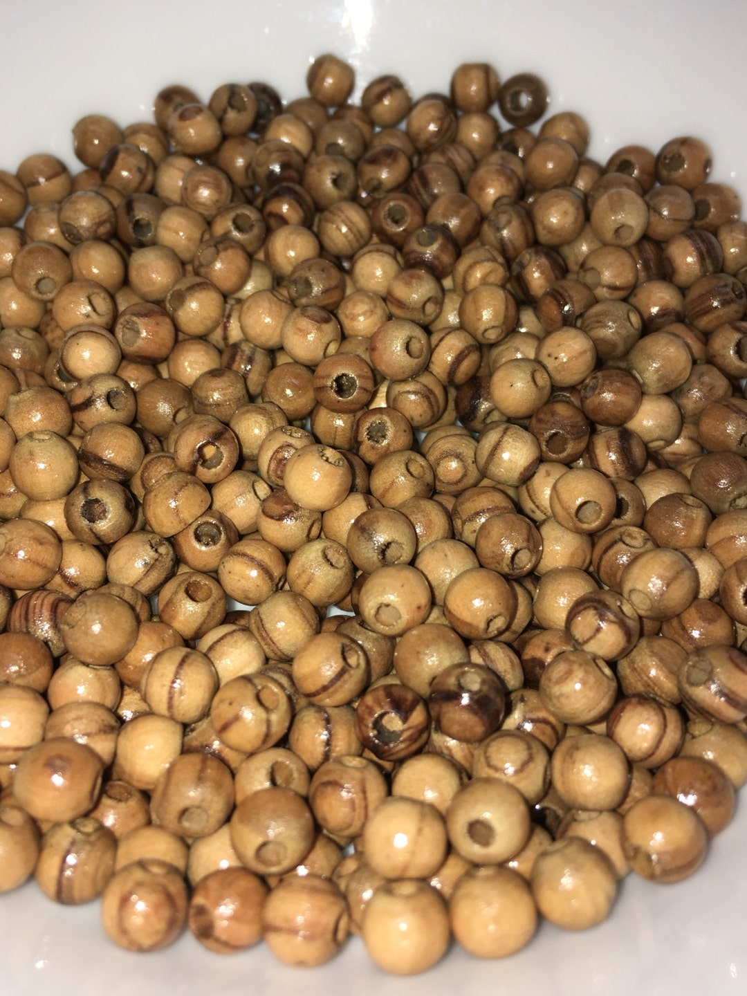 Bethlehem Blessings: 6mm Olive Wood Round Beads, Handcrafted in the ...