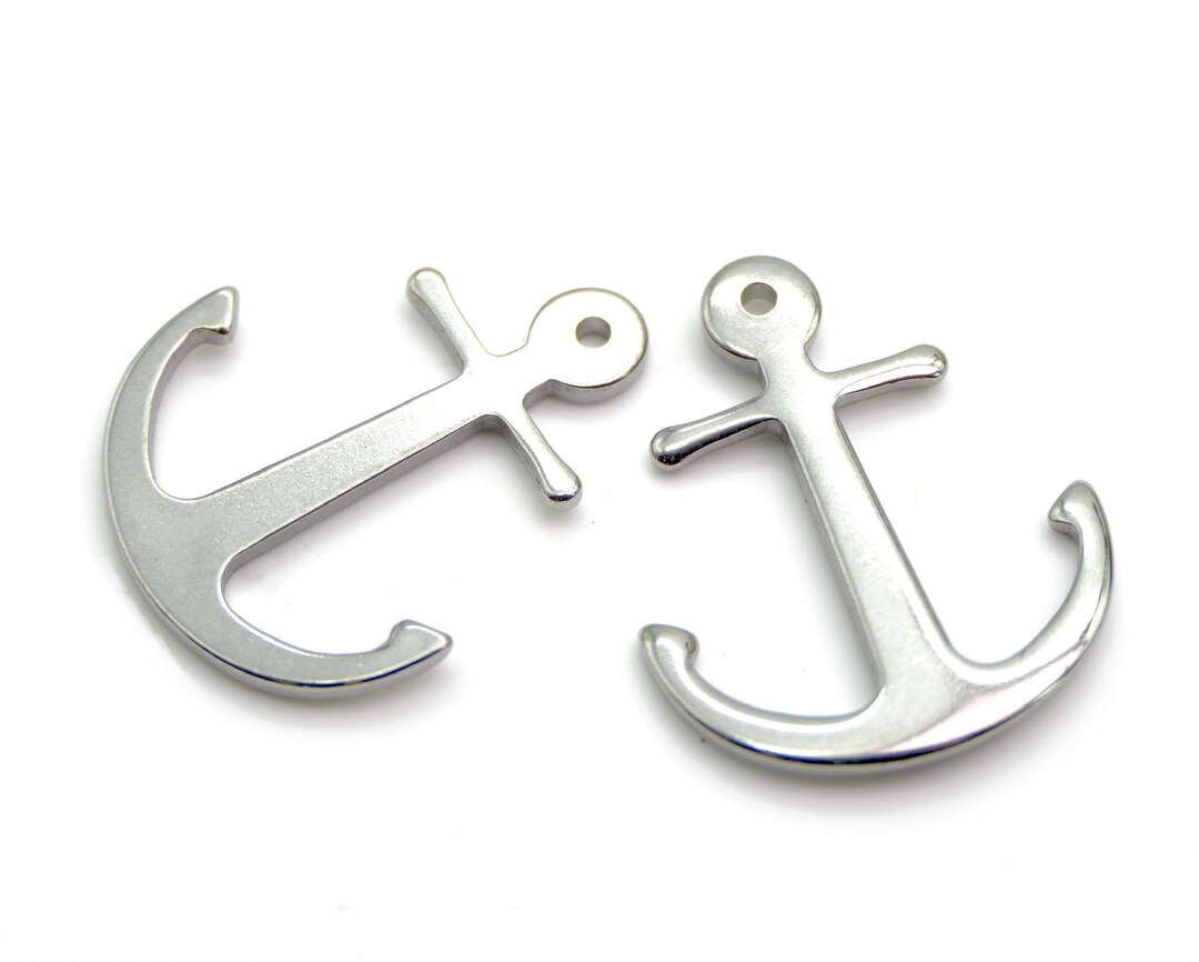 5 X Chunky Stainless Steel Anchor Blanks Good for Pendants and Key ...