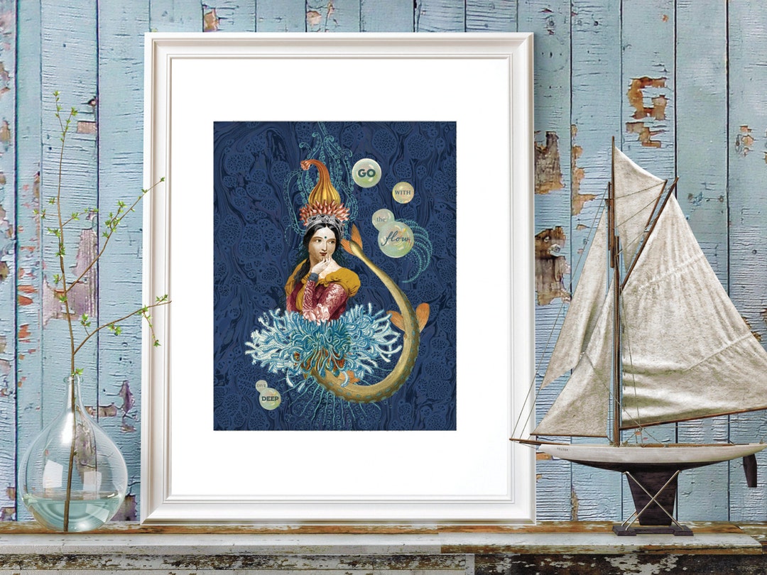 Mermaid Art Print, Mermaid Decor, Mermaid Prints, Mermaid Wall Art ...