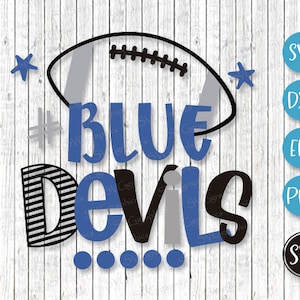 Svgdxf Digital Cutting File-462 Blue Devils Football Vector - Etsy
