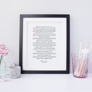 Personalised Song Print, Custom Song Print, Song Print, Wedding Gift ...