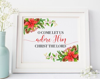 O Come Let Us Adore Him Christ the Lord Christmas Scripture - Etsy