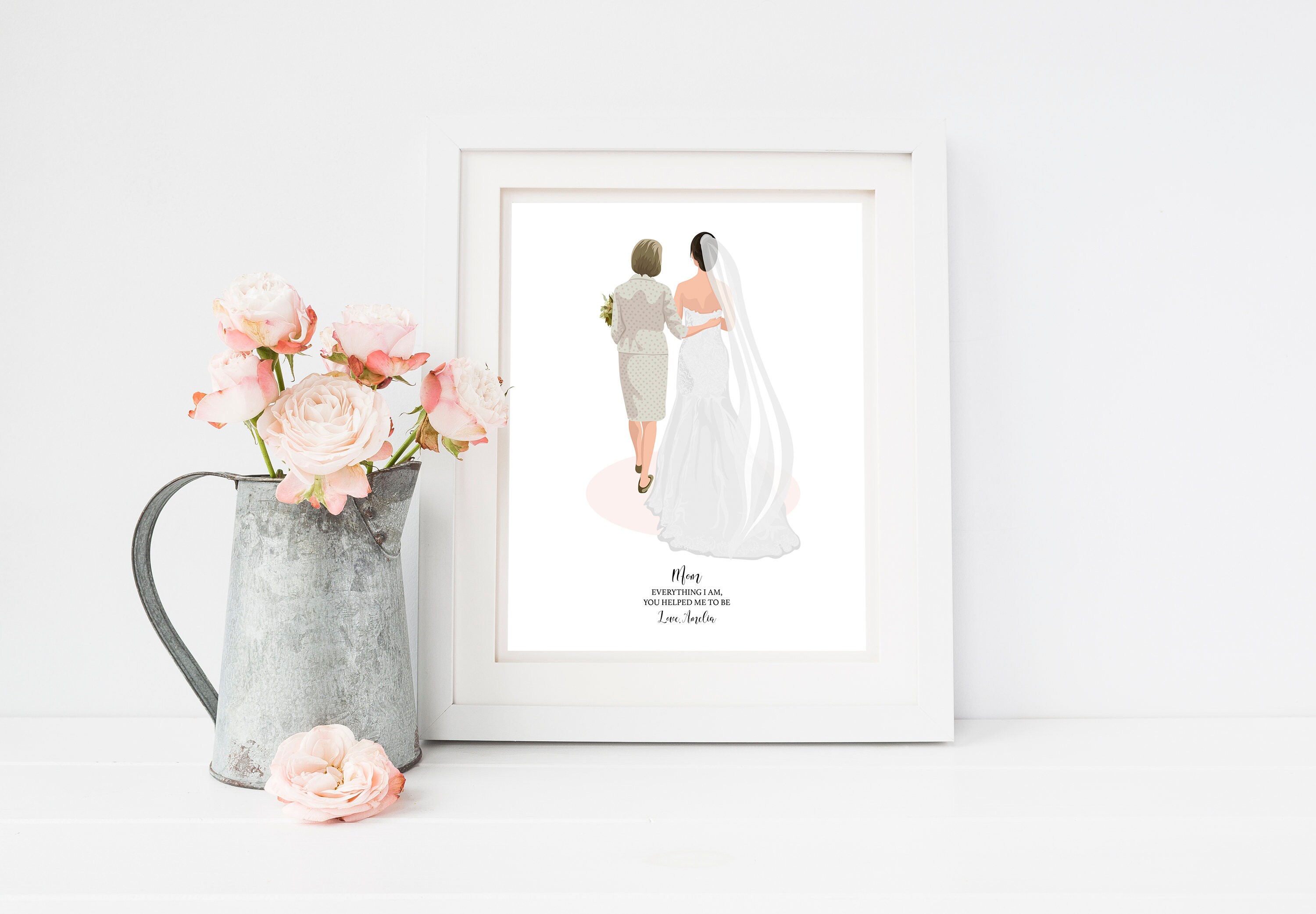 Custom Mother Of the Bride Print Mom Wedding Gift Family | Etsy