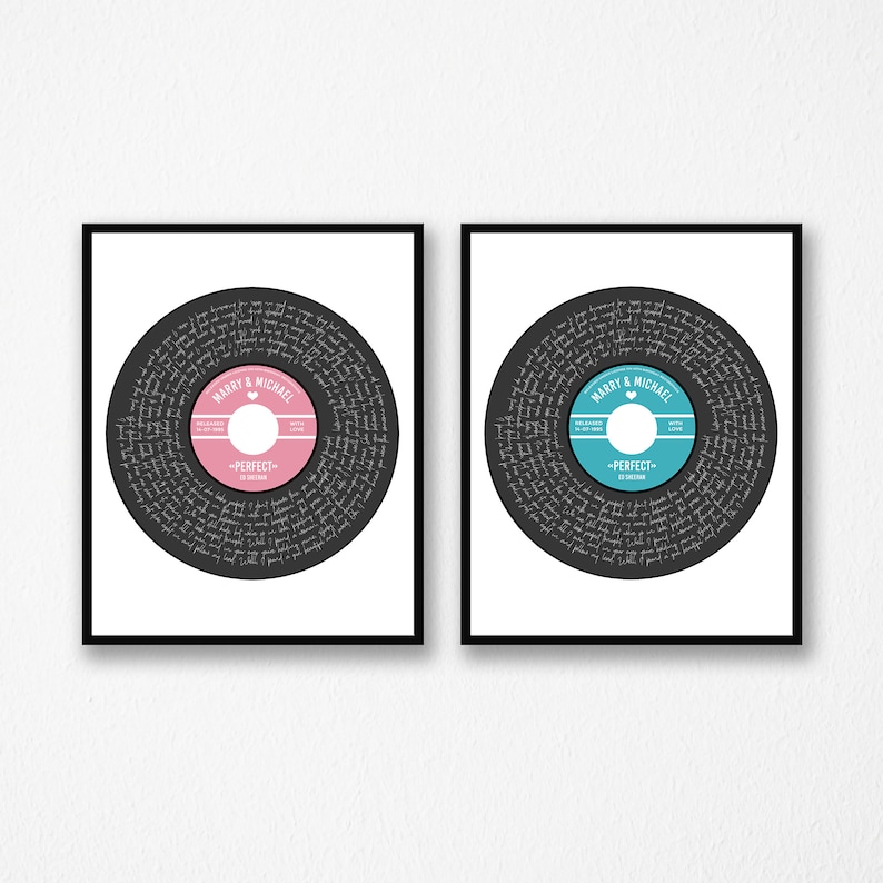 Personalized Song Record Print Custom Vinyl Lyrics Favorite | Etsy