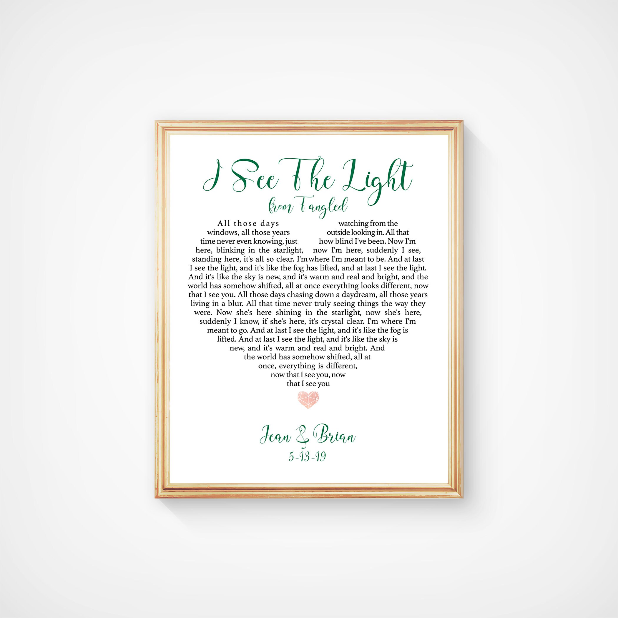 Custom Song Lyrics Print Heart Shaped Lyrics First Dance | Etsy