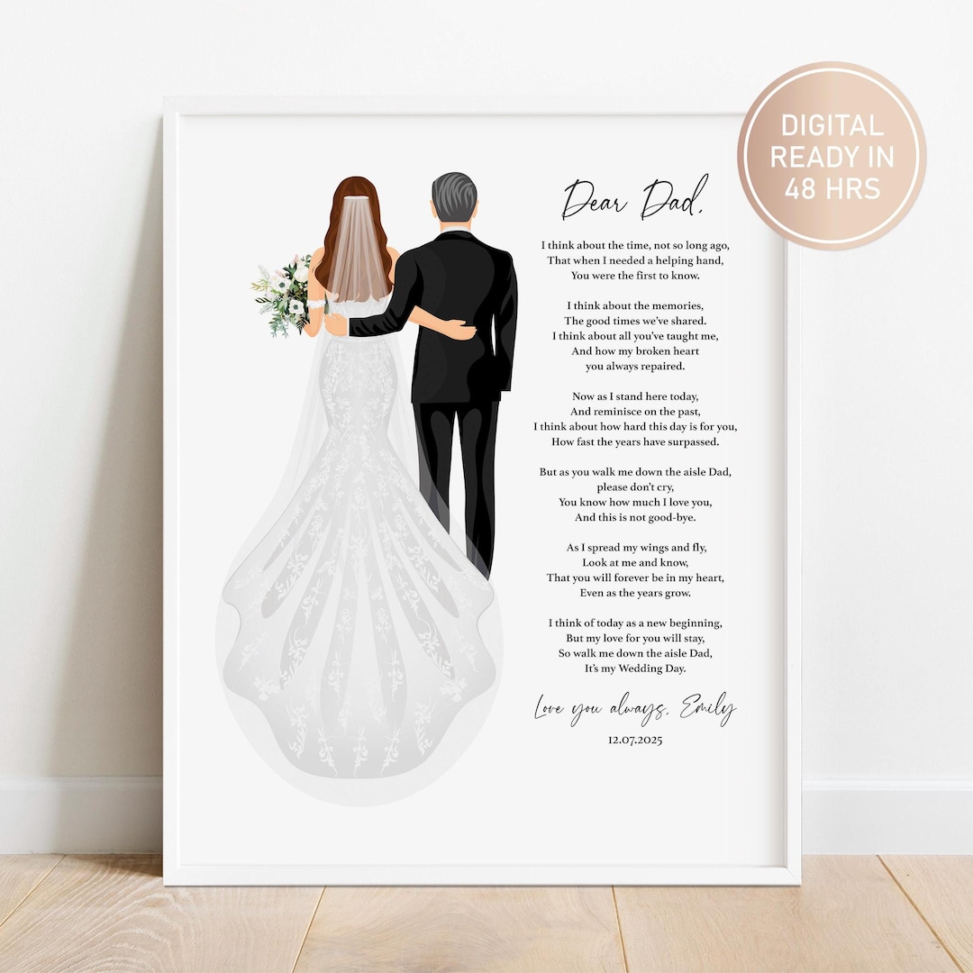 Personalized Father of the Bride Print, Father of the Bride Poem ...