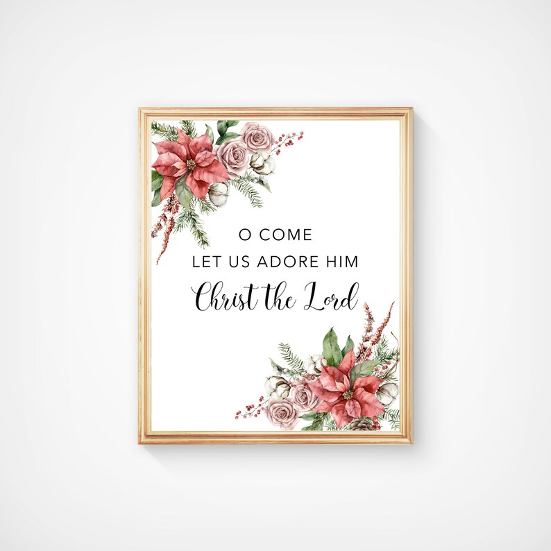 O Come Let Us Adore Him Christ the Lord Christmas Scripture - Etsy