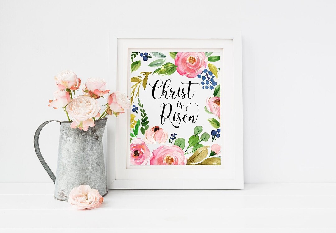 Christ is Risen, Easter Wall Decor, He Has Risen, Bible Verse Wall Art ...