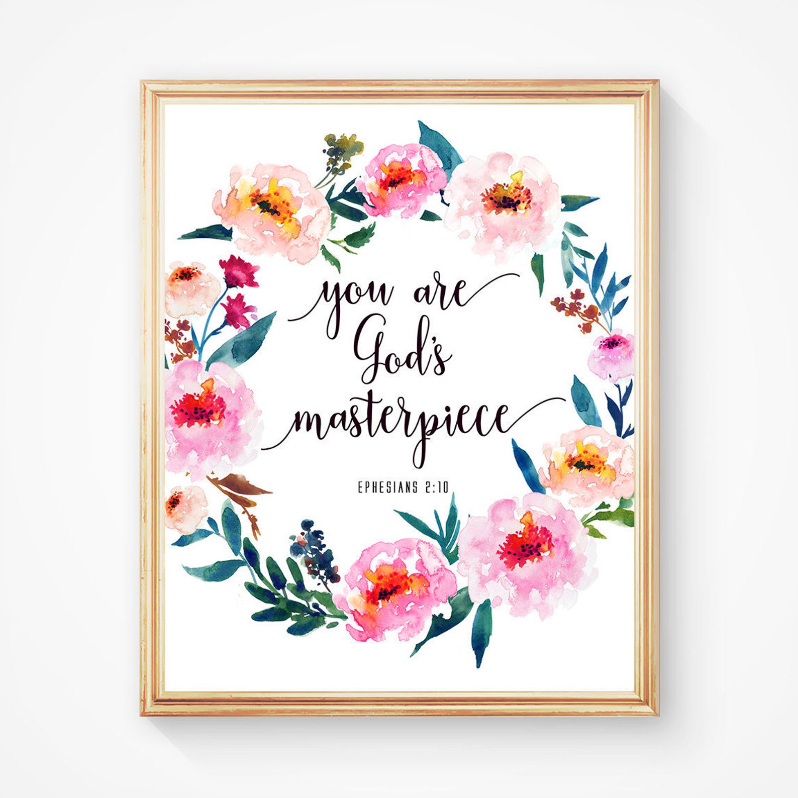 Bible Verse Print You Are God's Masterpiece Ephesians 2:10 | Etsy
