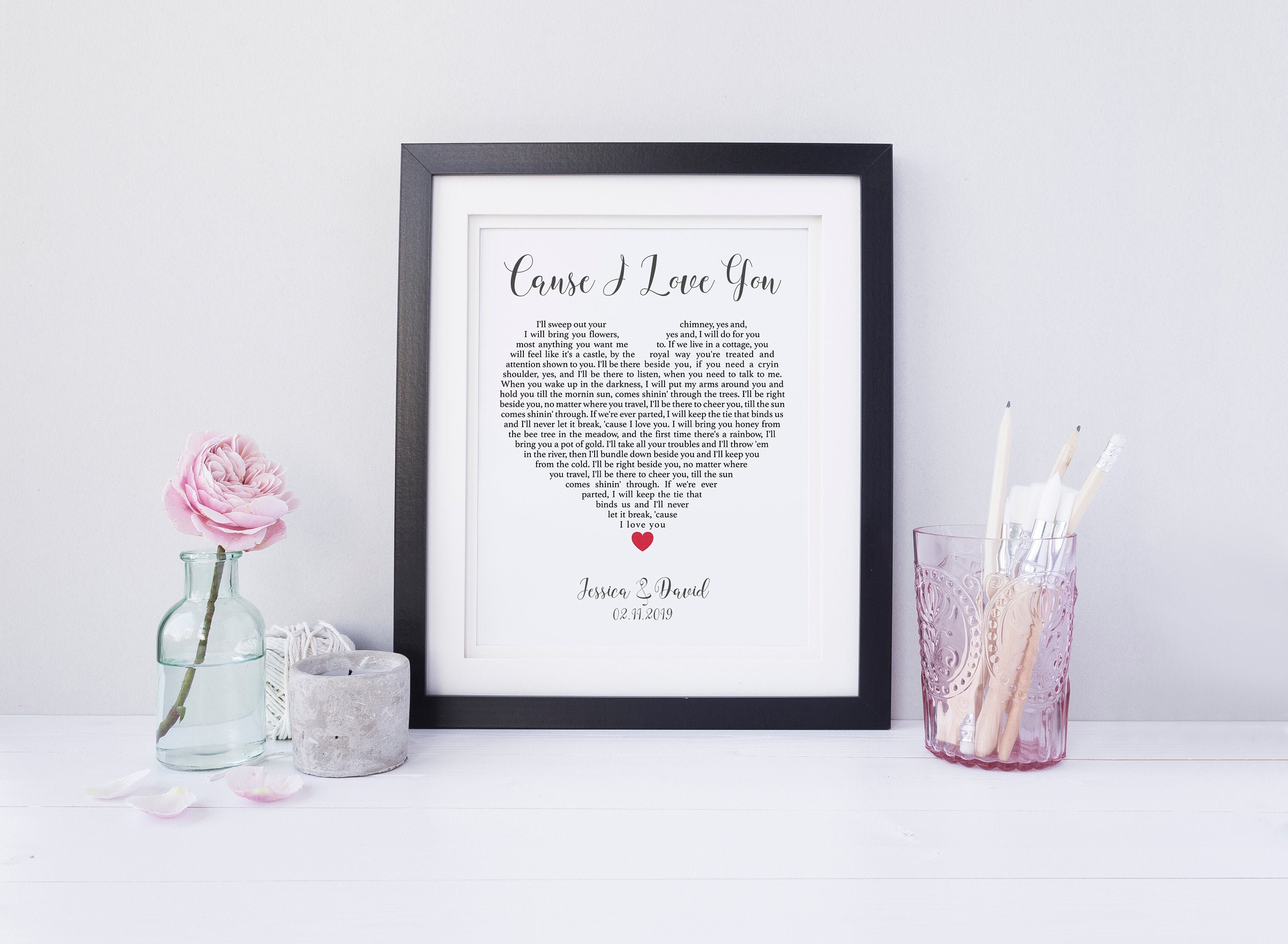 Personalized Song Print Custom Song Lyrics Print Heart - Etsy