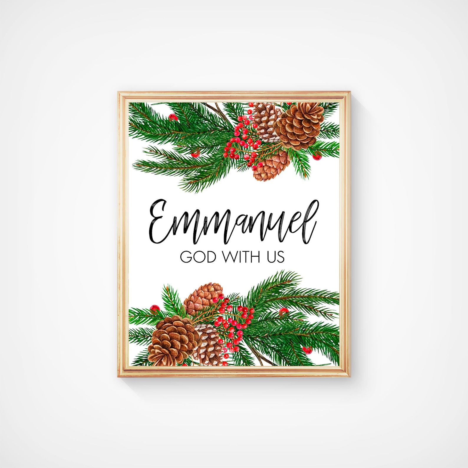 Emmanuel God With Us Bible Verse Print Christmas Quote Etsy