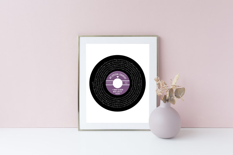 Personalized Song Record Print Custom Vinyl Lyrics Favorite | Etsy