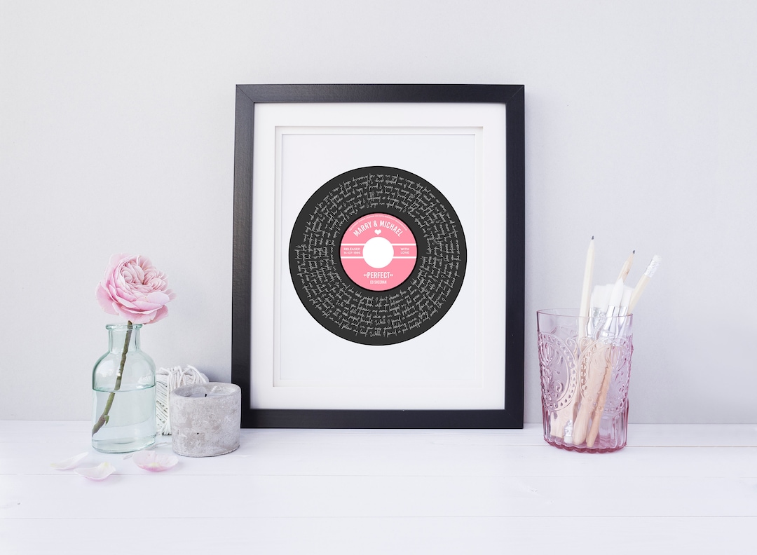 Personalized Song Record Print, Custom Vinyl Lyrics, Favorite Song ...