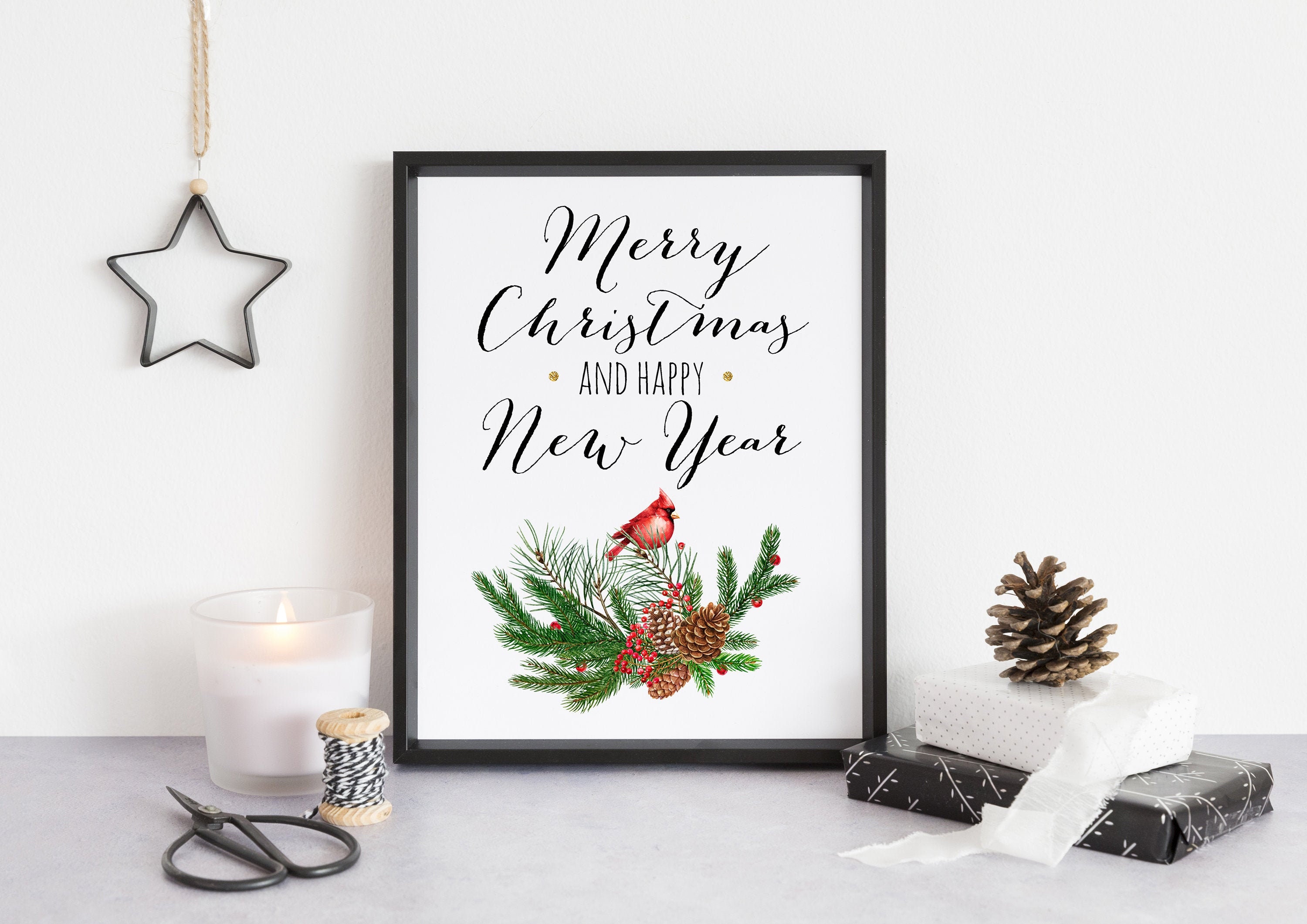 Merry Christmas and happy New Year Christmas Quote Holiday | Etsy