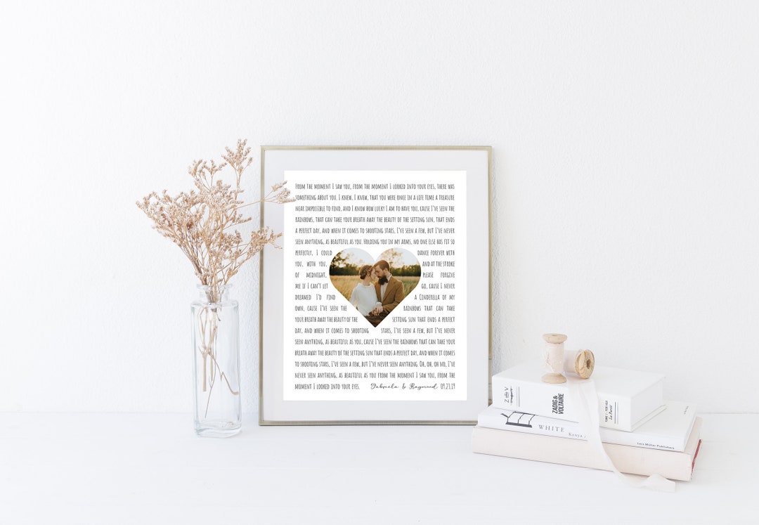Personalized Gift, Song Lyrics Print, Custom Wedding Gift, Song Lyrics ...