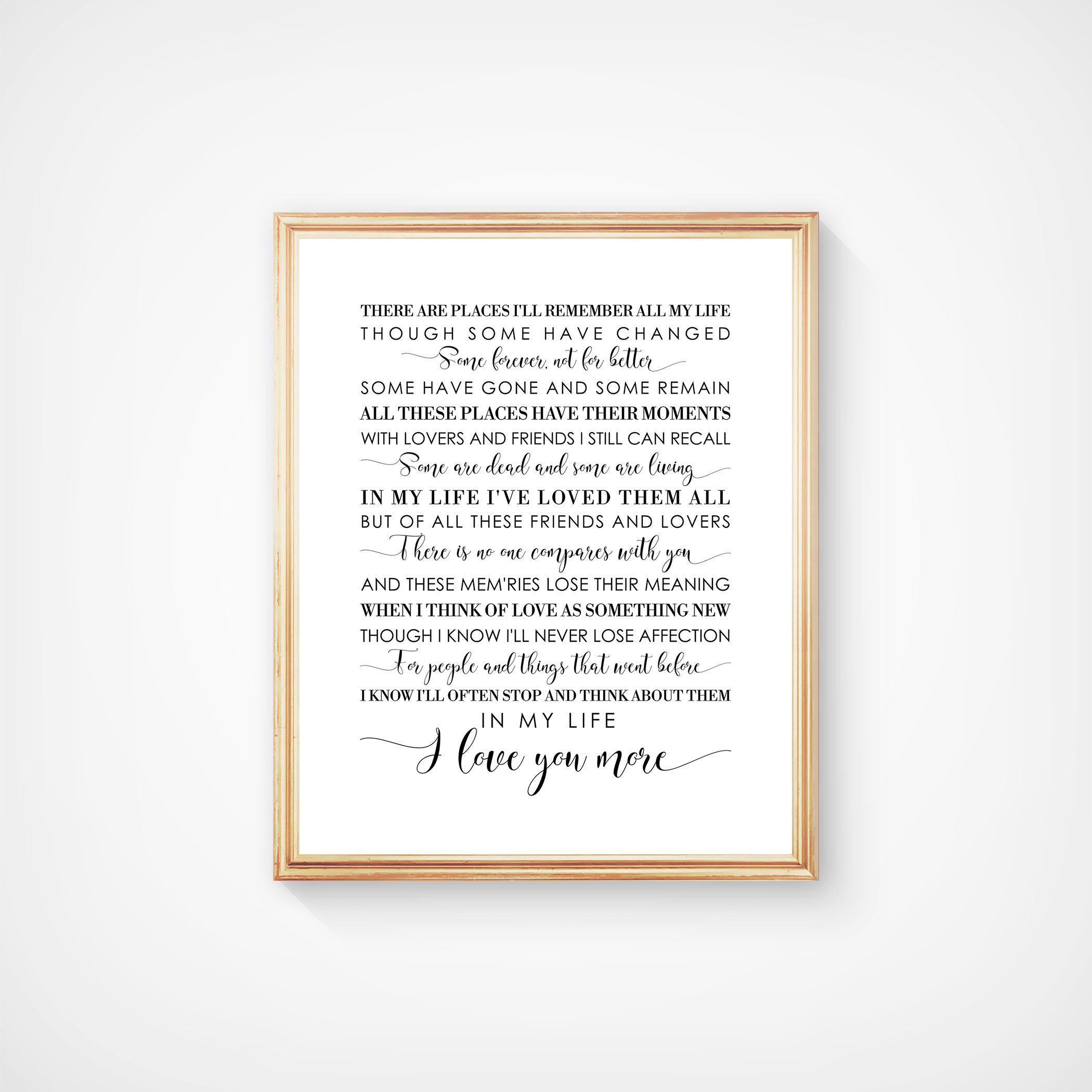 Custom Song Lyrics Print Personalized Song Print Anniversary | Etsy