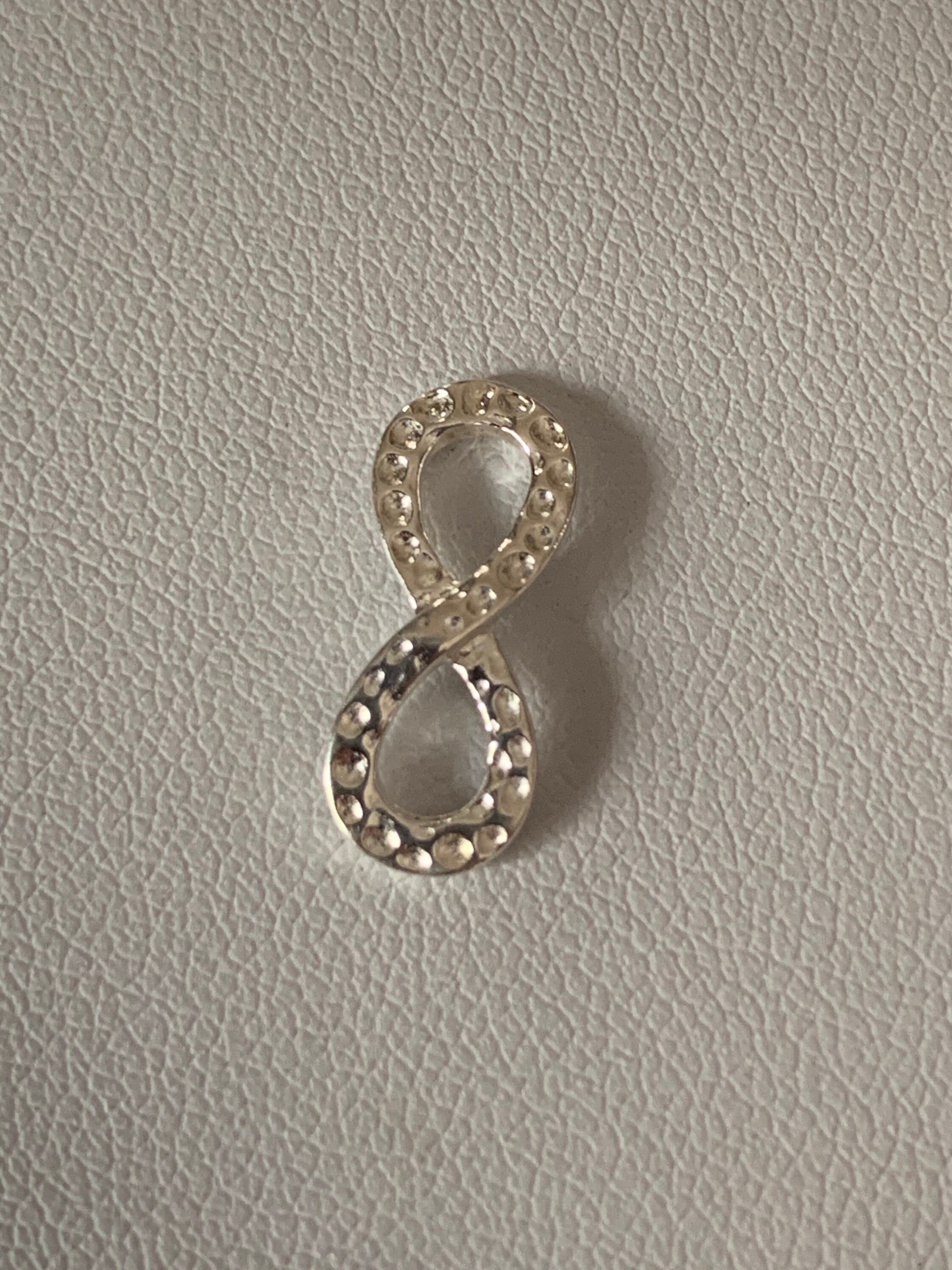 Infinity Connector Hammered .925 Charm for a Bracelet/ - Etsy